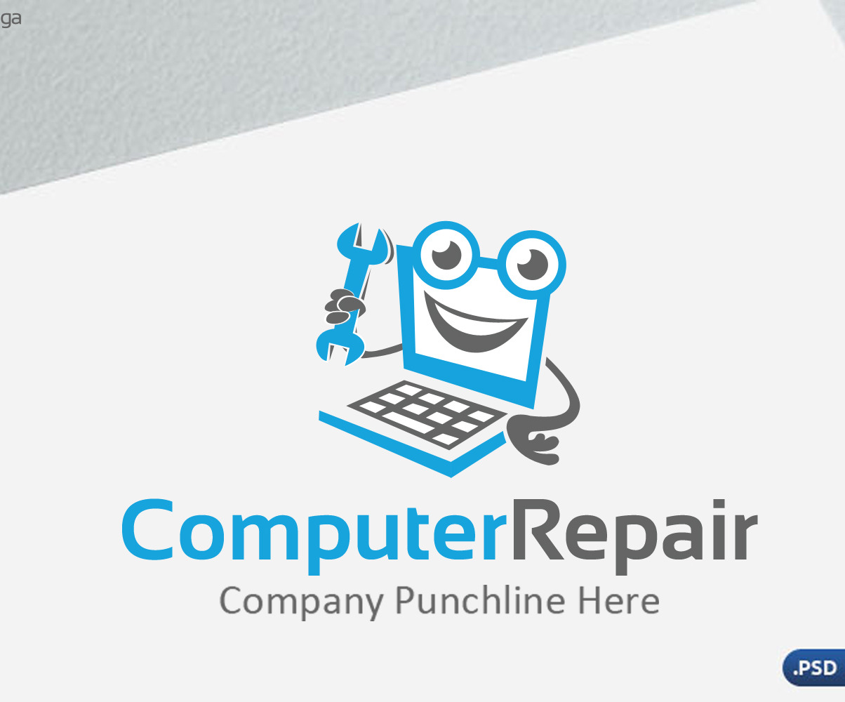 Plantilla de logotipo de reparación de computadoras