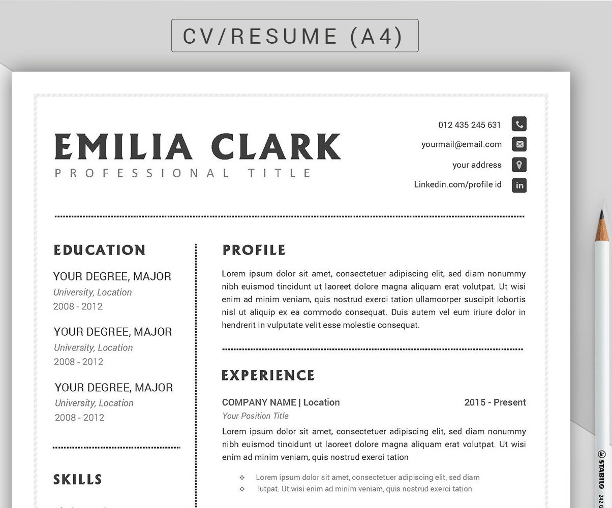 Emilia Clark - CV y plantilla de currículum