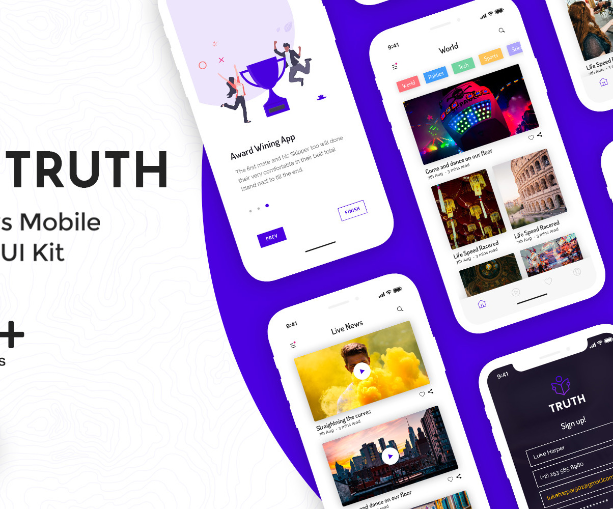 Truth: News Mobile App UI Kit