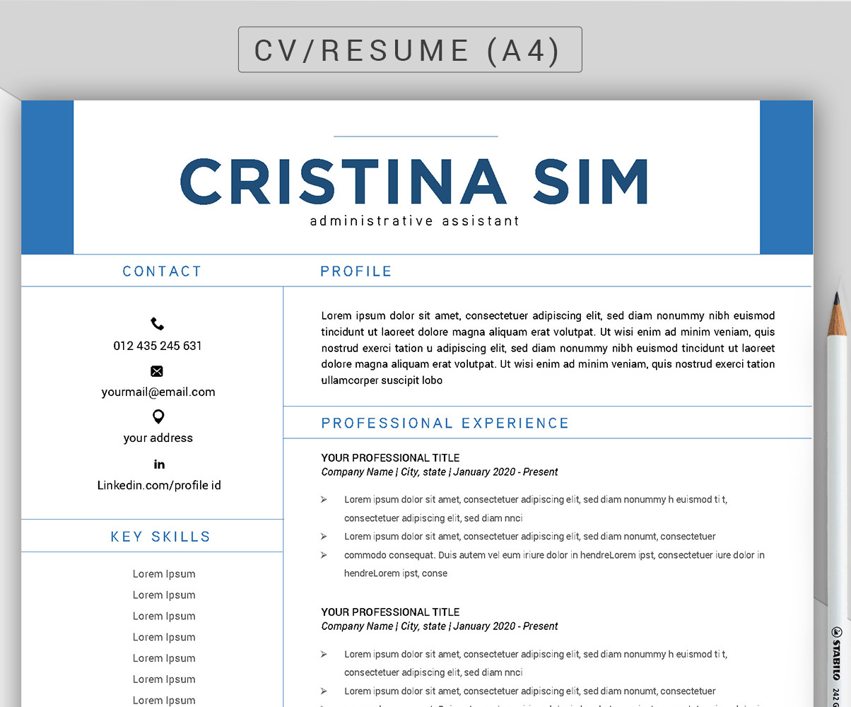 Microsoft Word Docx CV & Resume Template