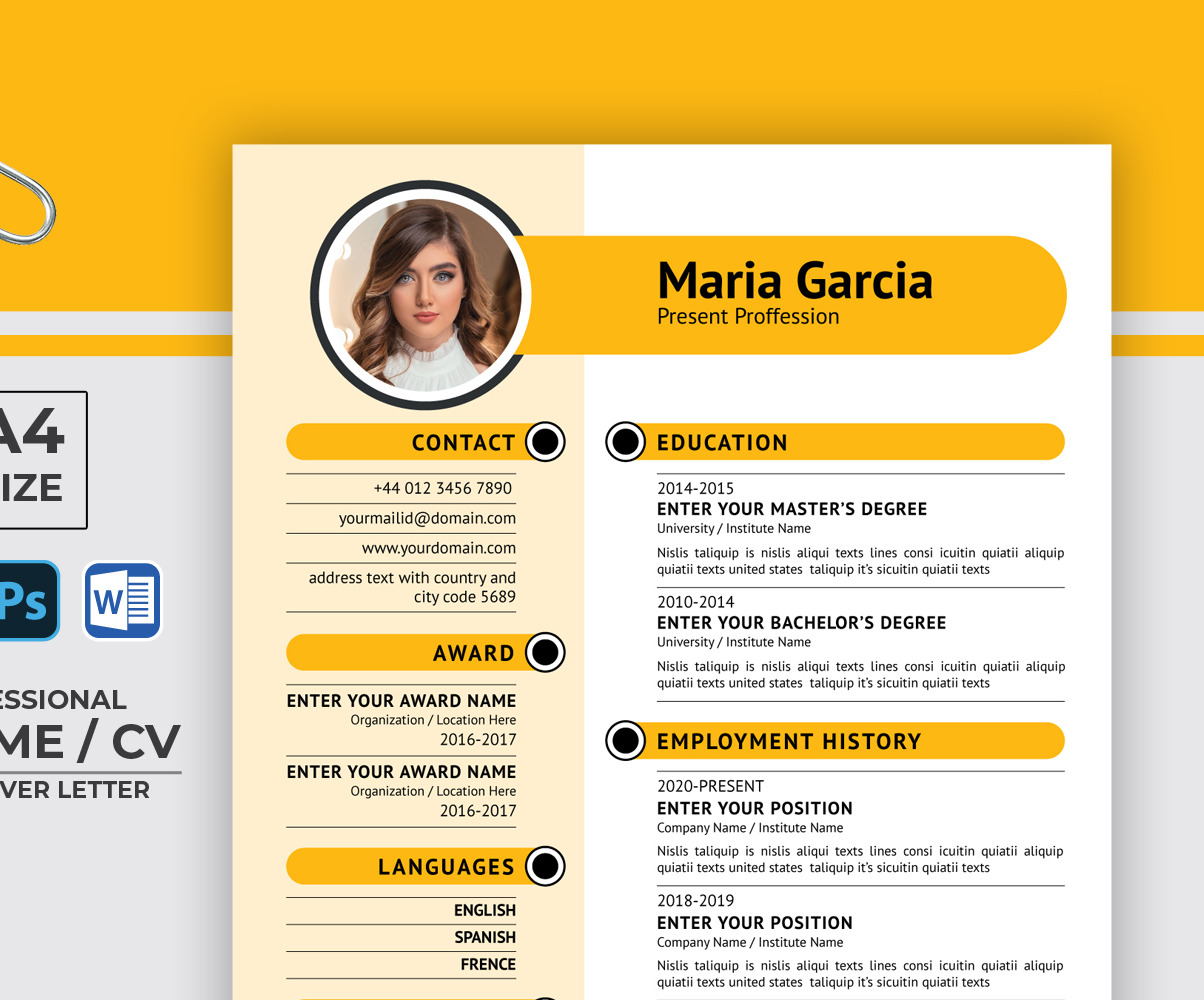 Maria Garcia Creative Resume CV Template