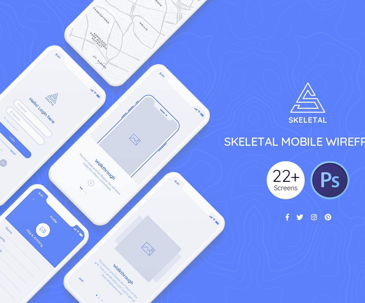 Skeletal Mobile Wireframe Kit