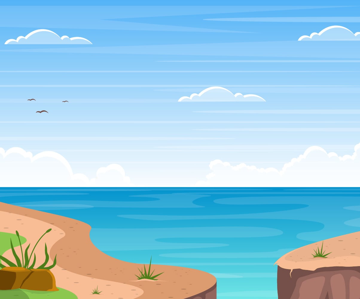 Beautiful, sea, panorama, beach, coast, bay, ocean, landscape ...