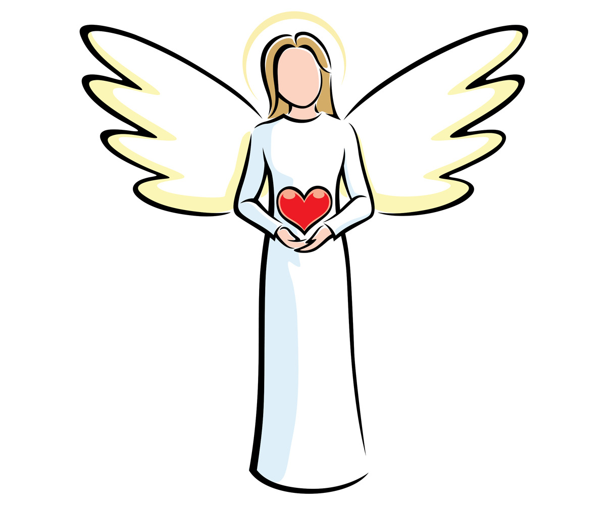 Angel, holding, carrying, giving, heart, love, care, compassion ...