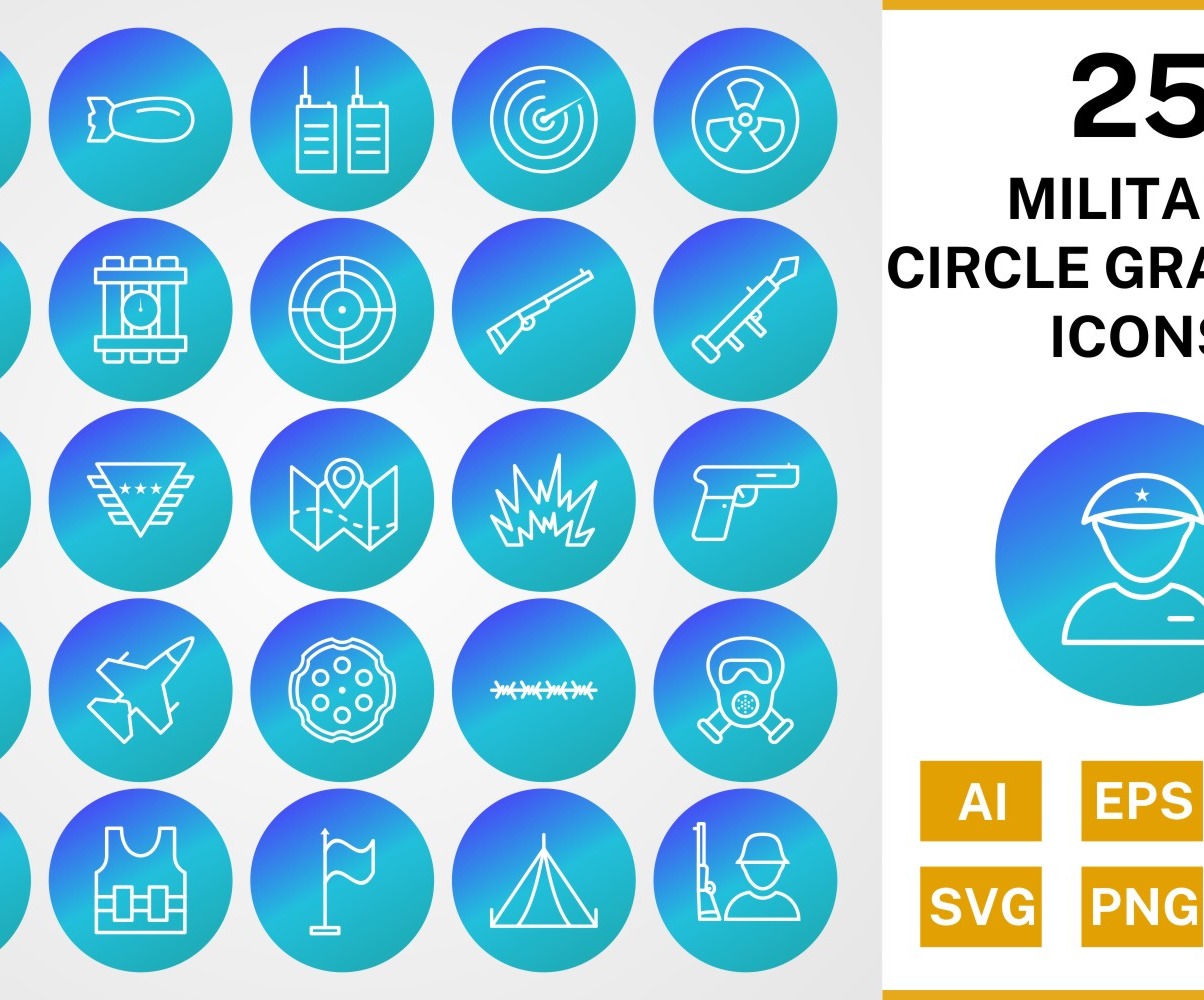 25 Military Circle Gradient