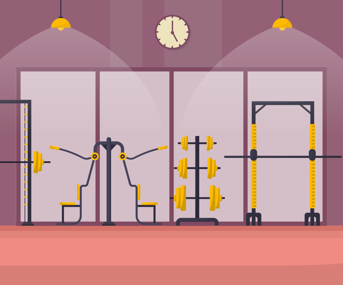 Gym, center, interior, sport, club, fitness, weight, bodybuilding ...