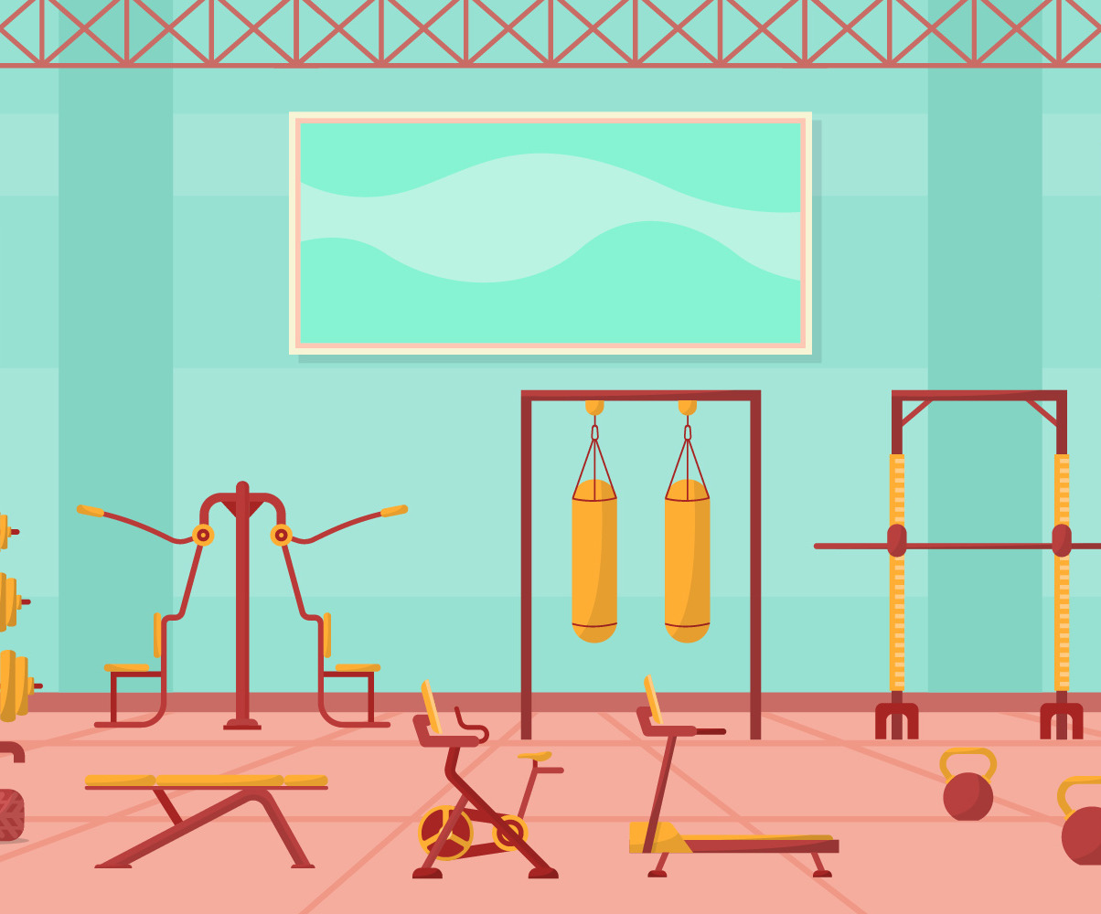 Gym, center, interior, sport, club, fitness, weight, bodybuilding ...