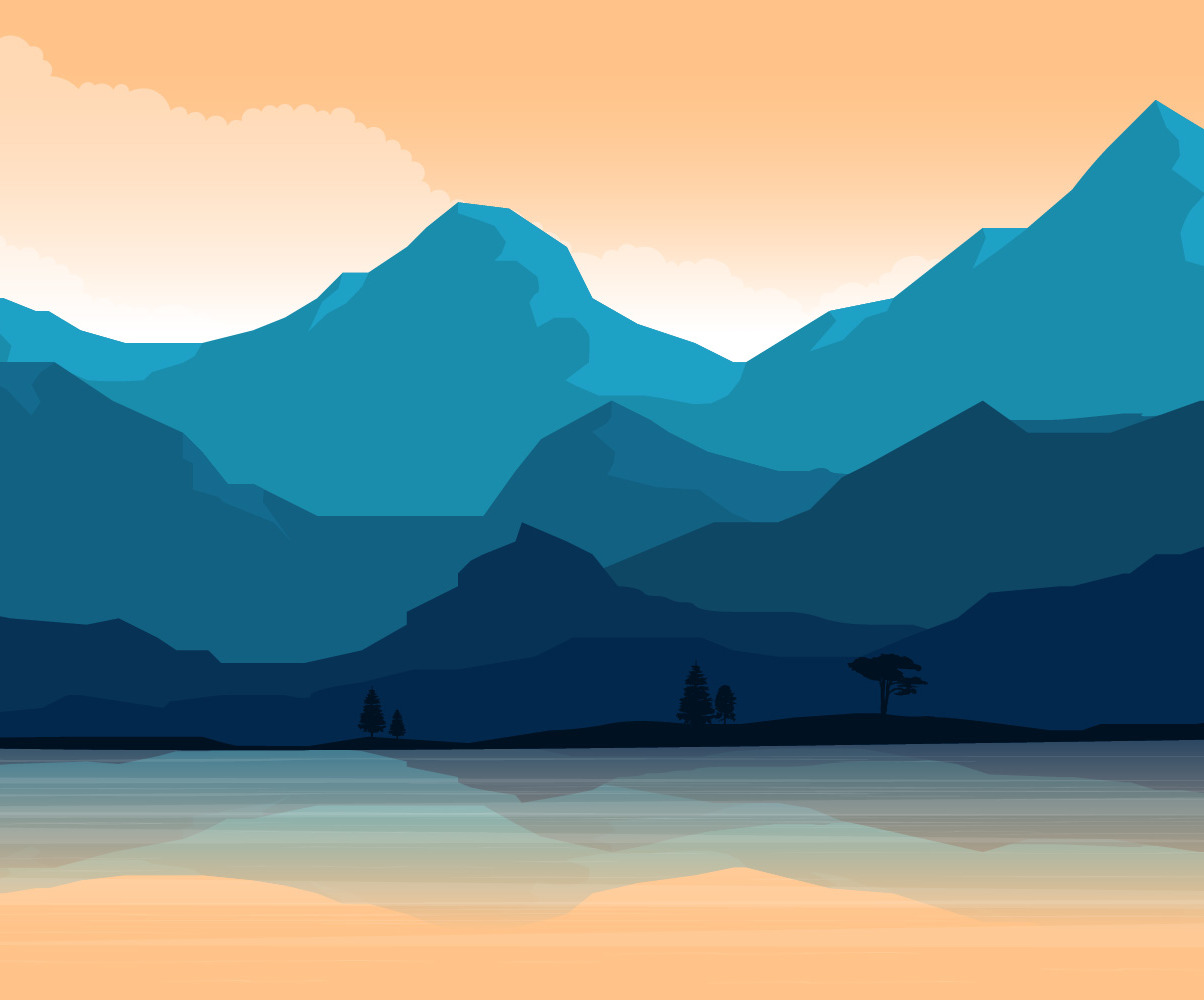 Calm, mountain, forest, wild, nature, scene, landscape, monochrome ...