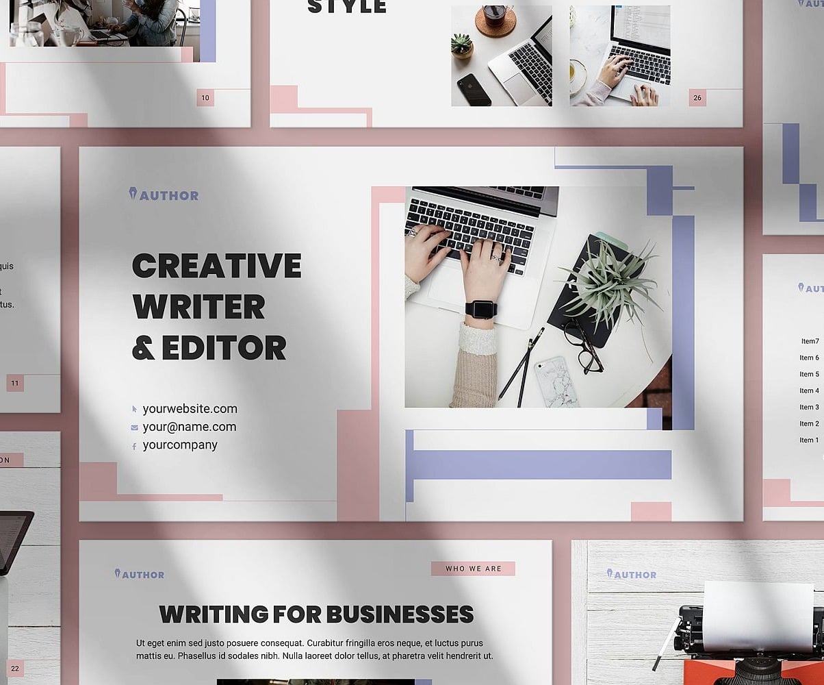 Author Presentation PowerPoint Template