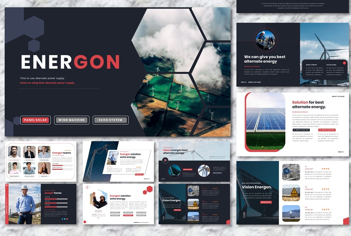 Energon - Alternate Power Supply PowerPoint Template #136937