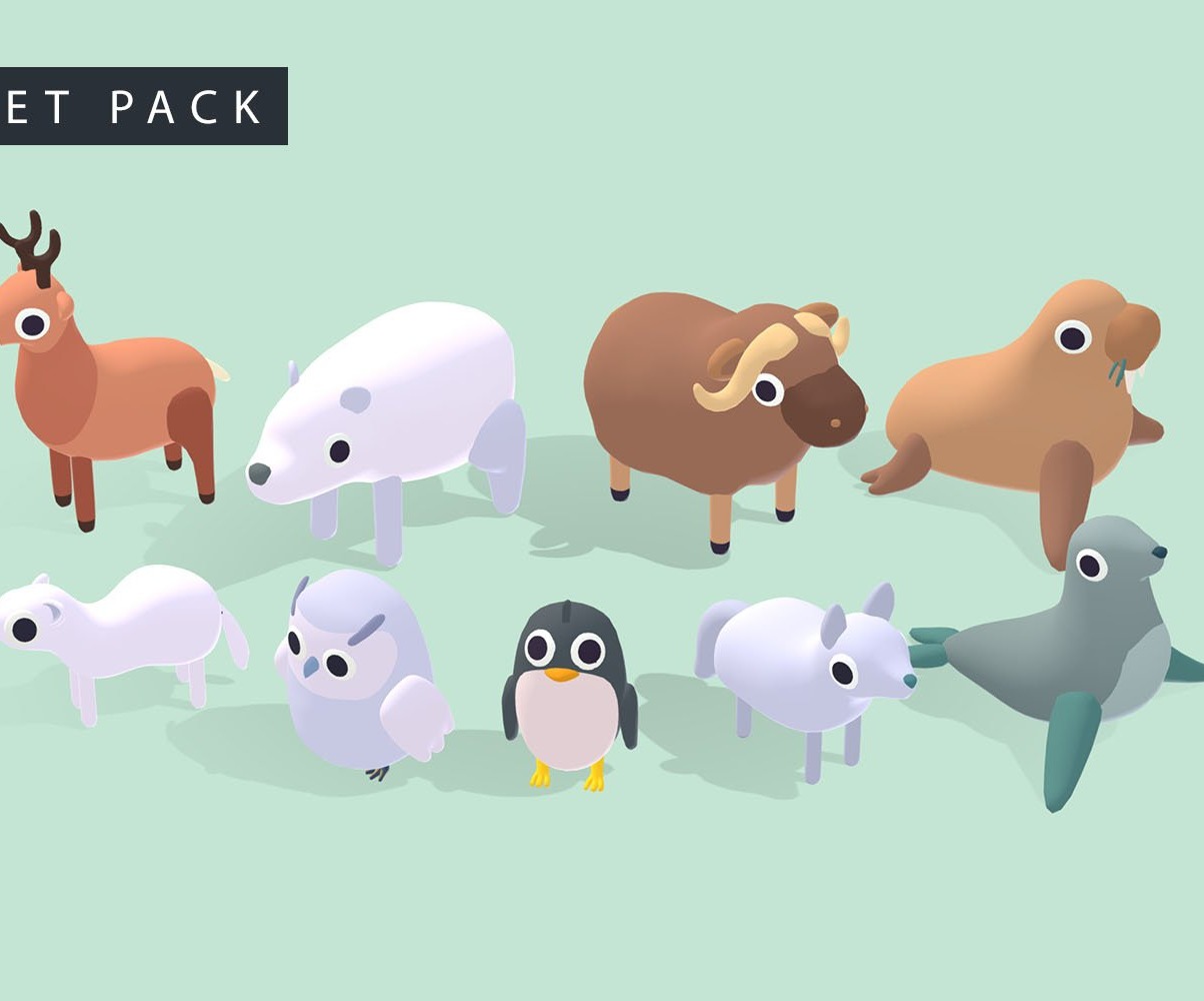Arctic Animals - Quirky Series 3D Model - TemplateMonster