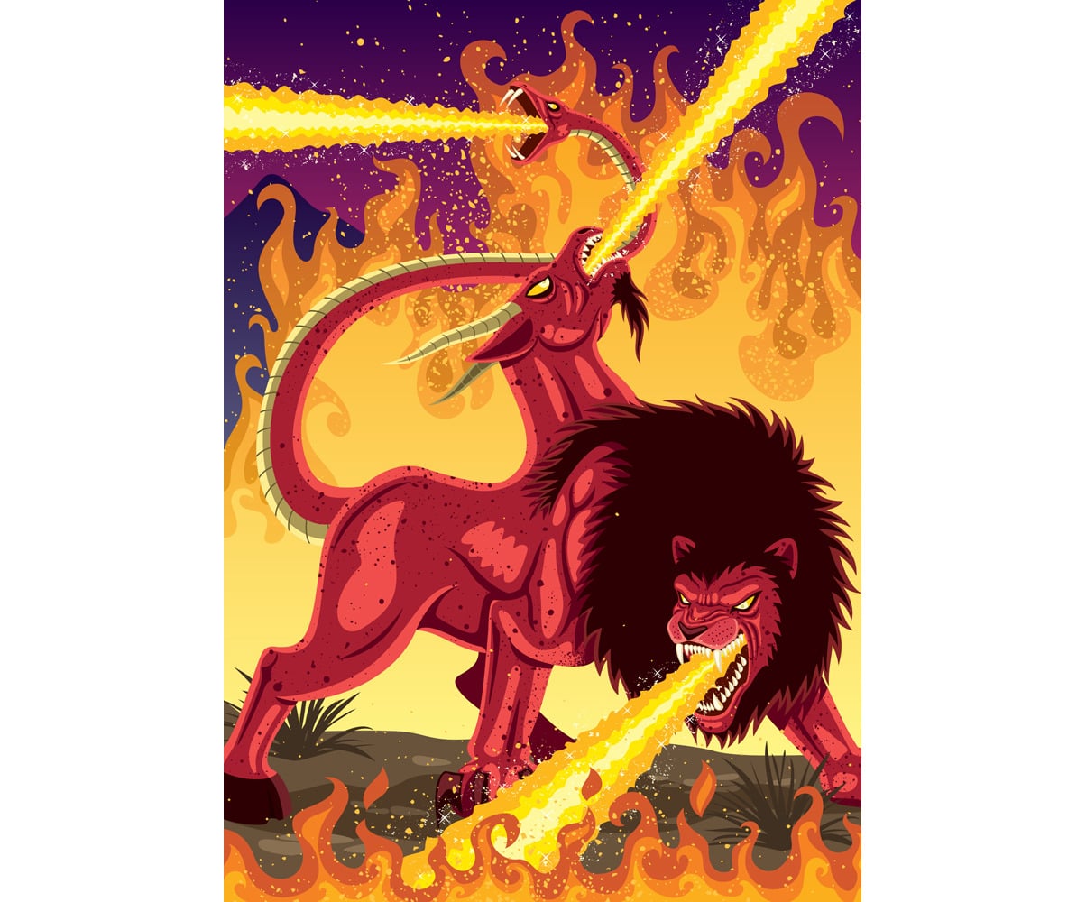 Chimera Chimaera monster beast creature character evil demon fire ...