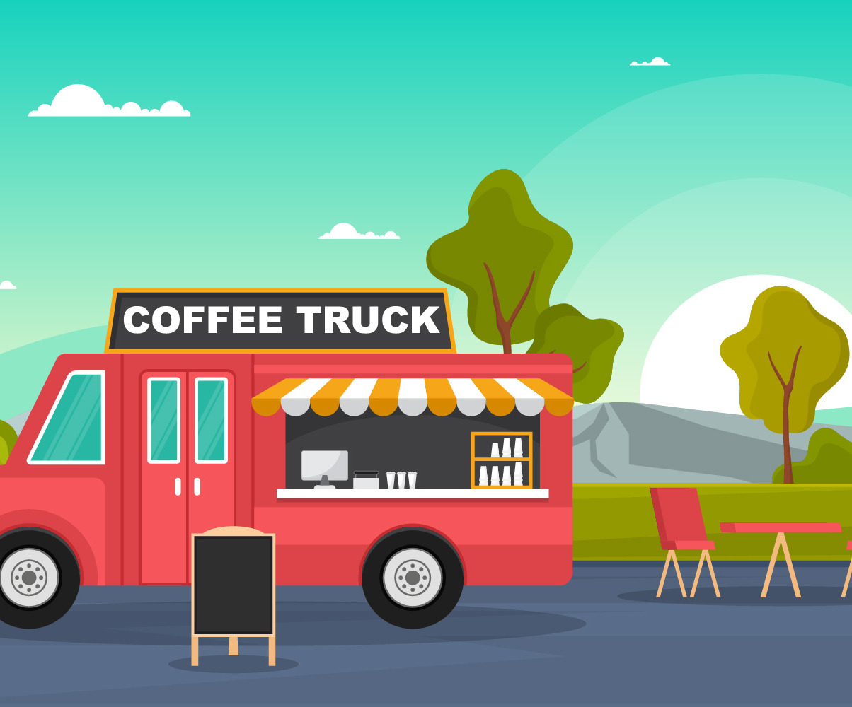 Coffee Truck Car Illustration #144300