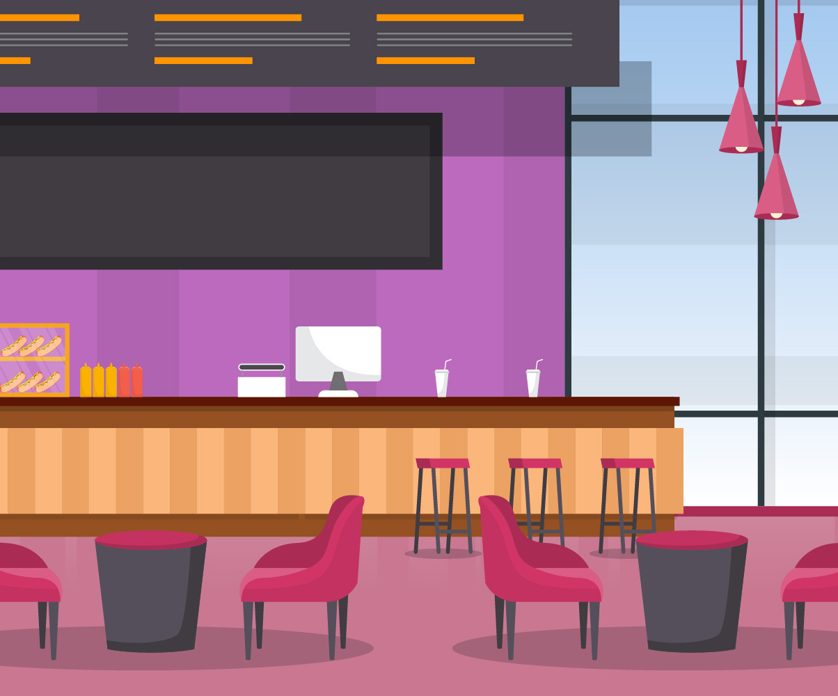 Interior Court Cafeteria Illustration #144450