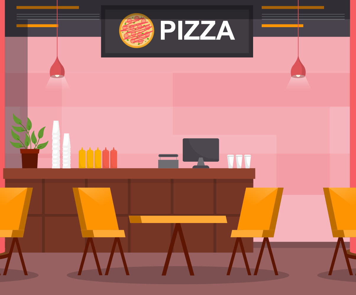 Patio de restaurante vacío - ilustración