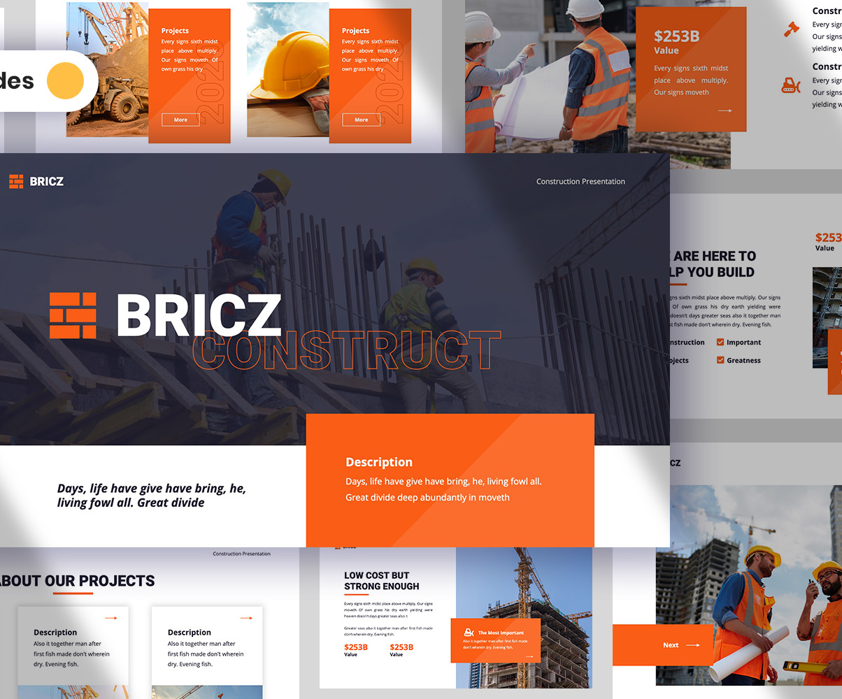 Bricz - Construction Google Slides #144764