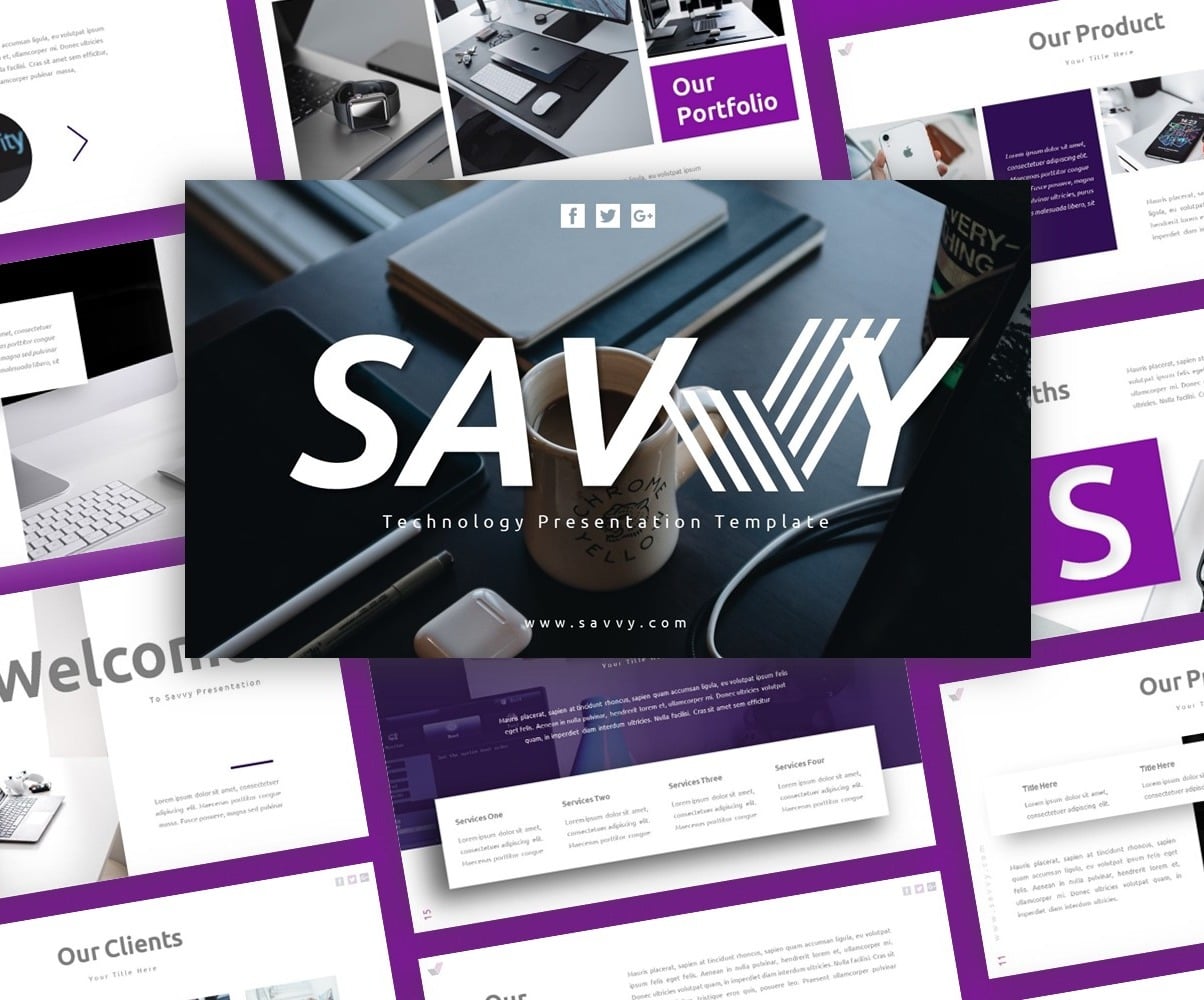 Savvy Technology Presentation PowerPoint Template #144751