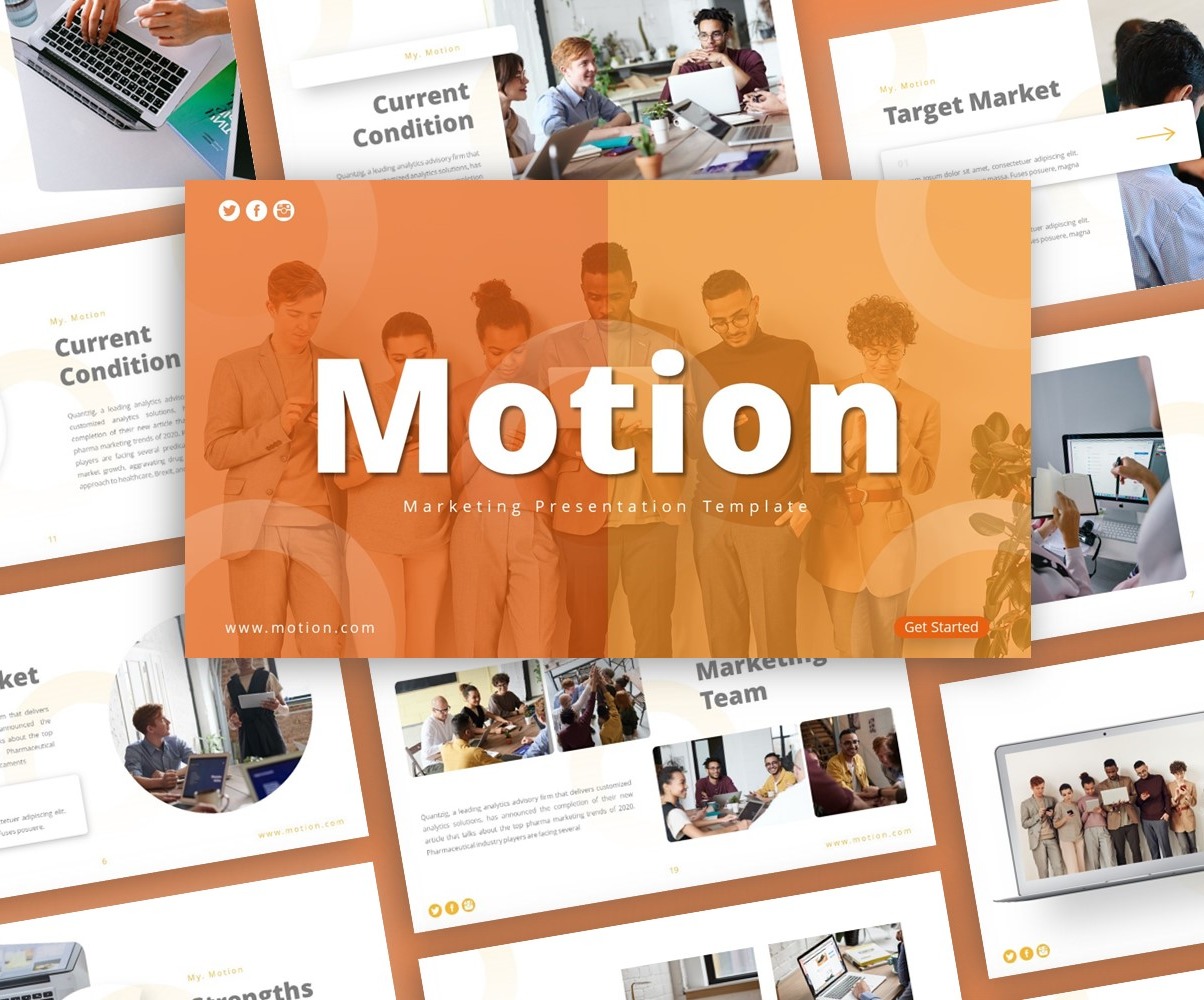 Motion Marketing Presentation PowerPoint Template #145111