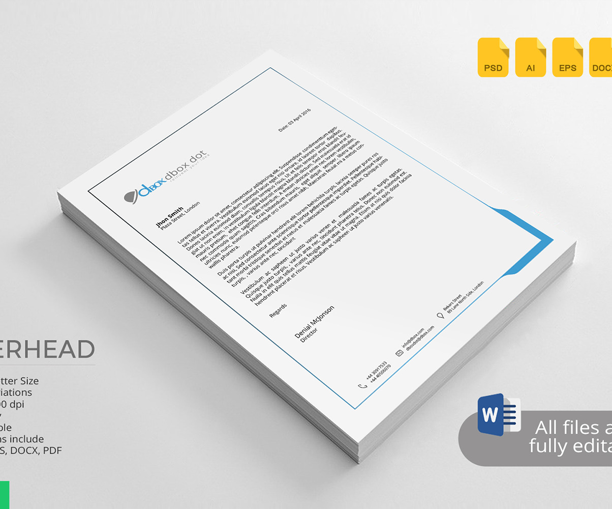 Letterhead Corporate Identity Template #145234