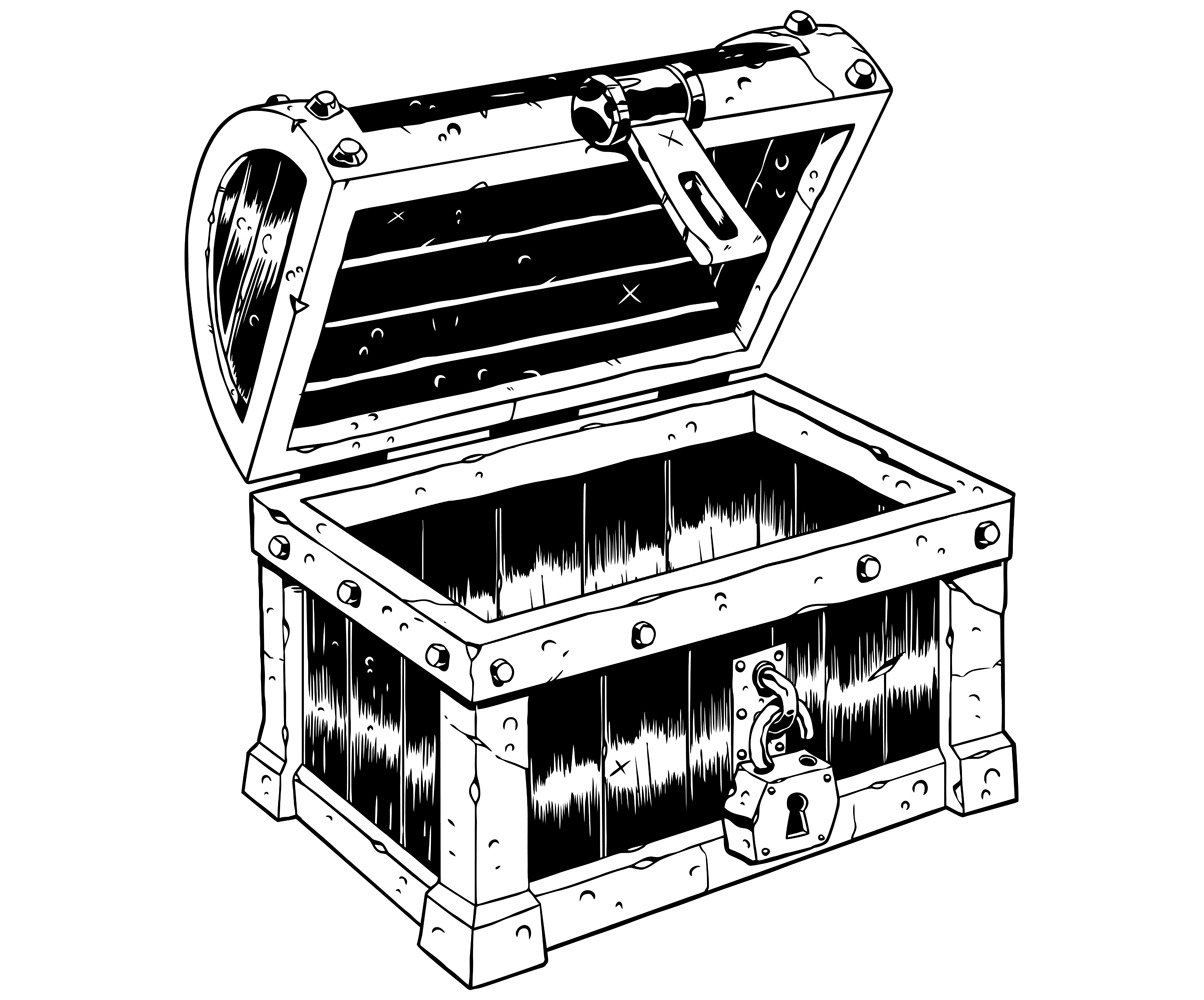 Empty Chest Line Art Illustration #145436