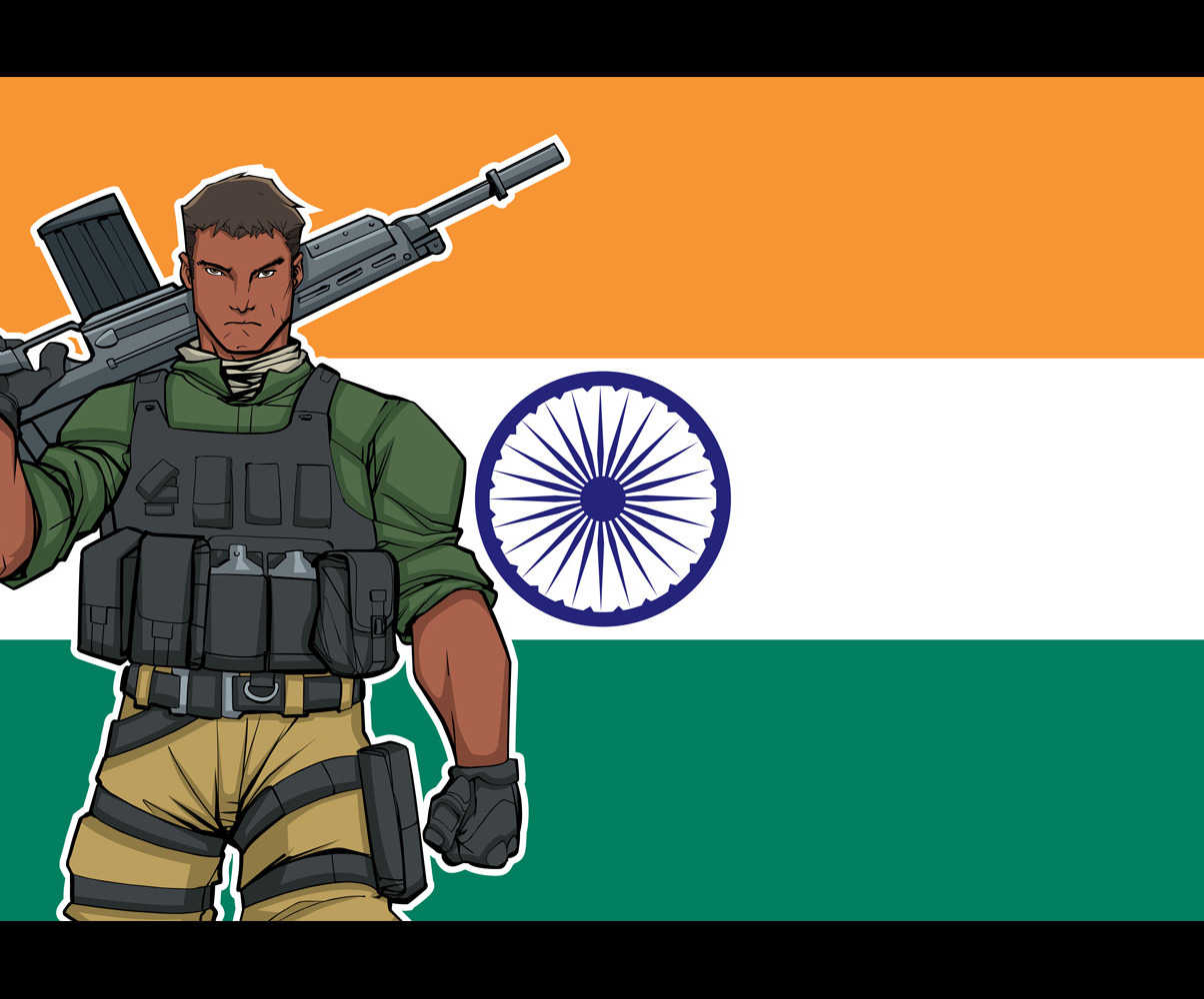 Indian Soldier Background Illustration №145546