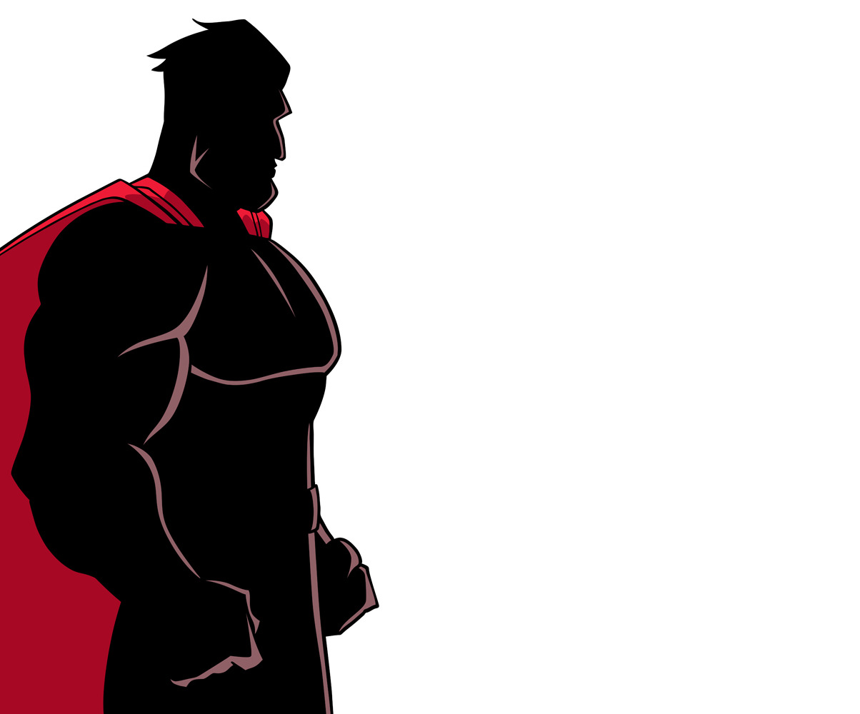 Superhero Side Profile Silhouette - Illustration #146940