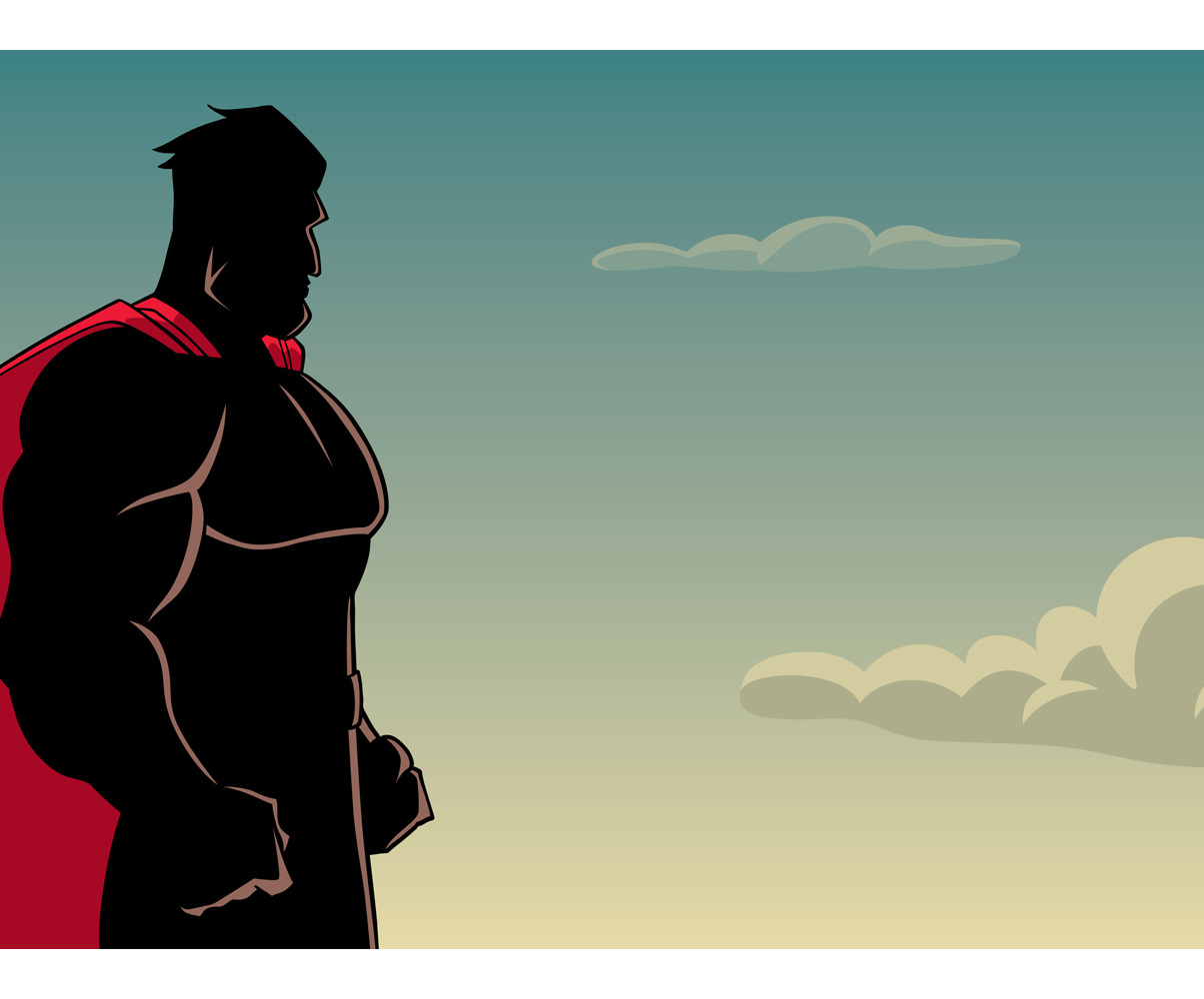 Superhero Side Profile Sky Silhouette Illustration #146941