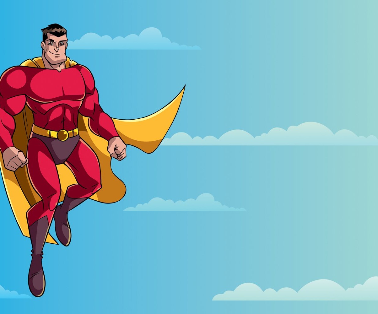 Superhero Flying in Sky Illustration #147203