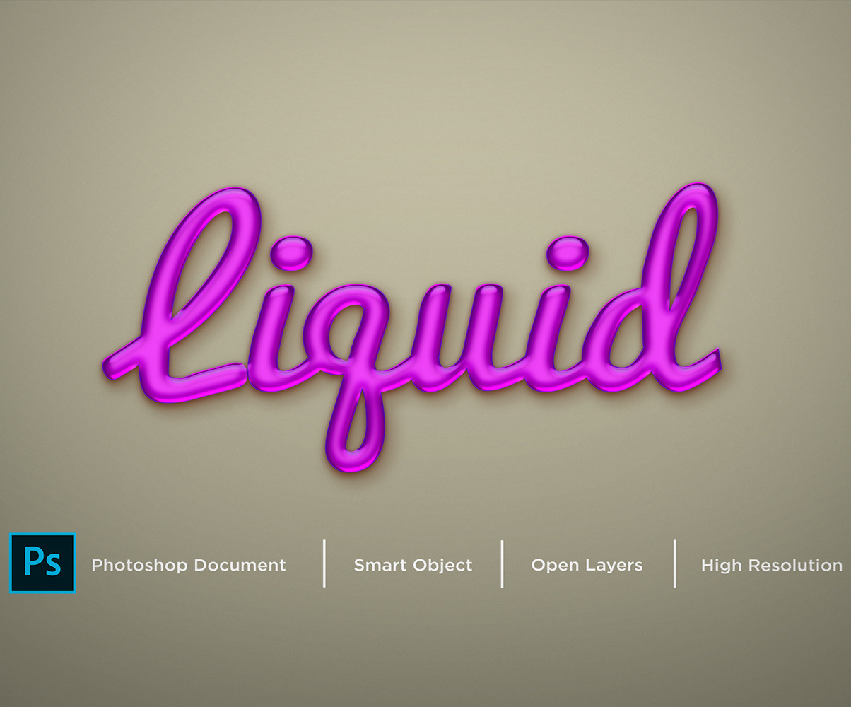 Liquid Text Effect Design Photoshop Layer Style Effect Illustration #147363