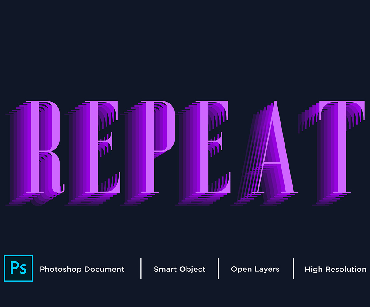 Repeat Text Effect Design Photoshop Layer Style Effect Illustration #147370