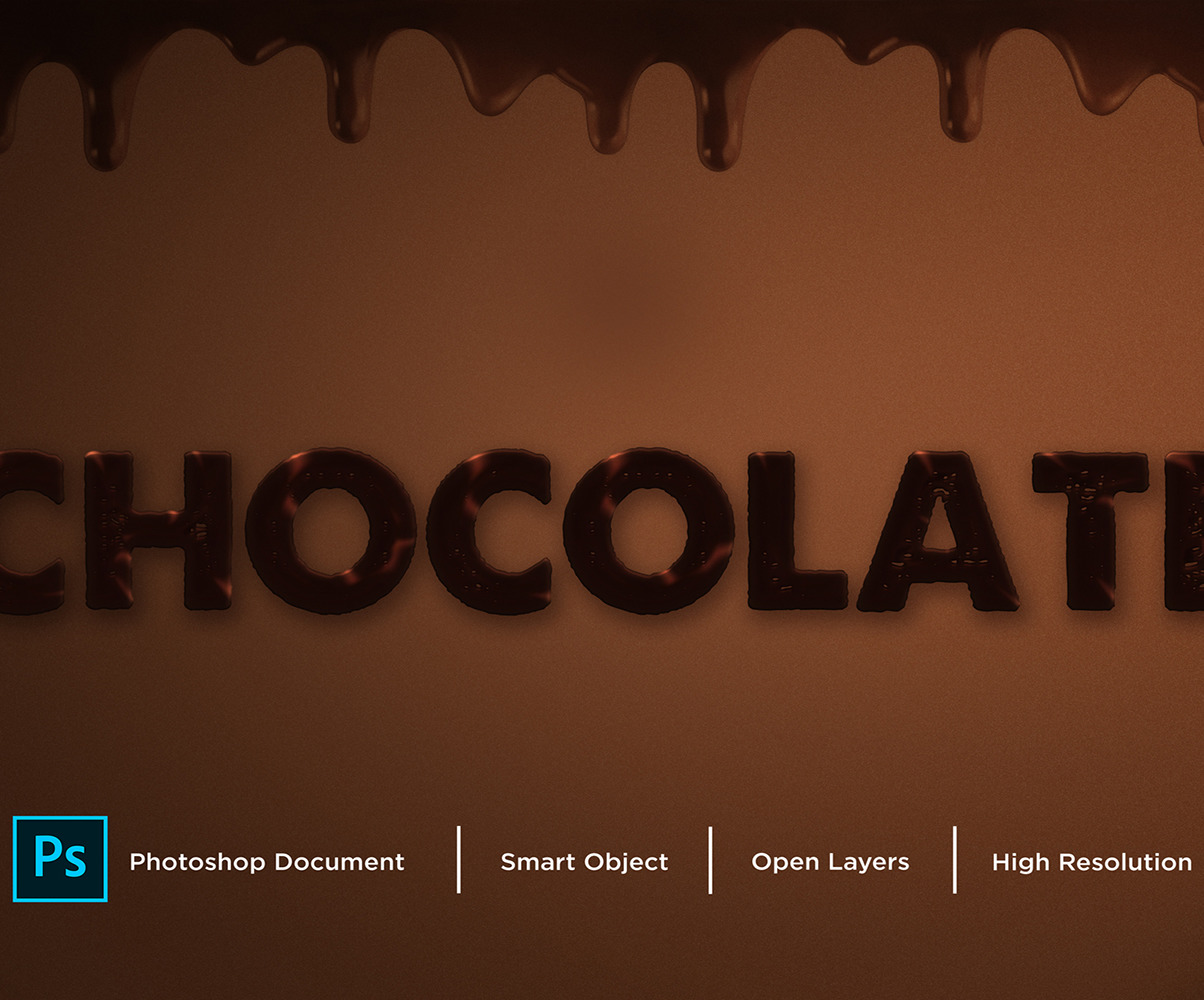 Chocolate Text Effect Design Photoshop Layer Style Effect Illustration ...