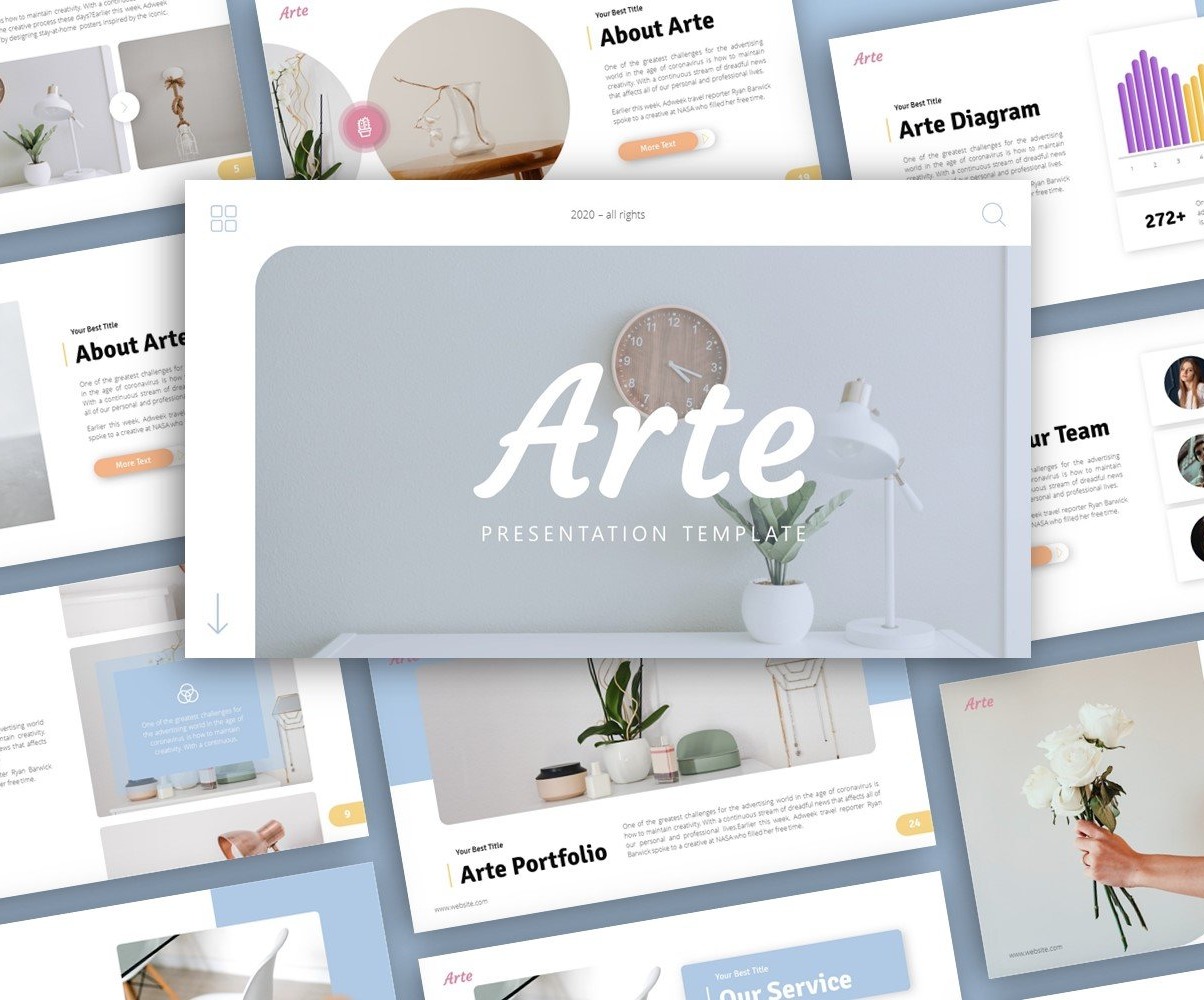 Arte Creative Presentasion PowerPoint Template #149917