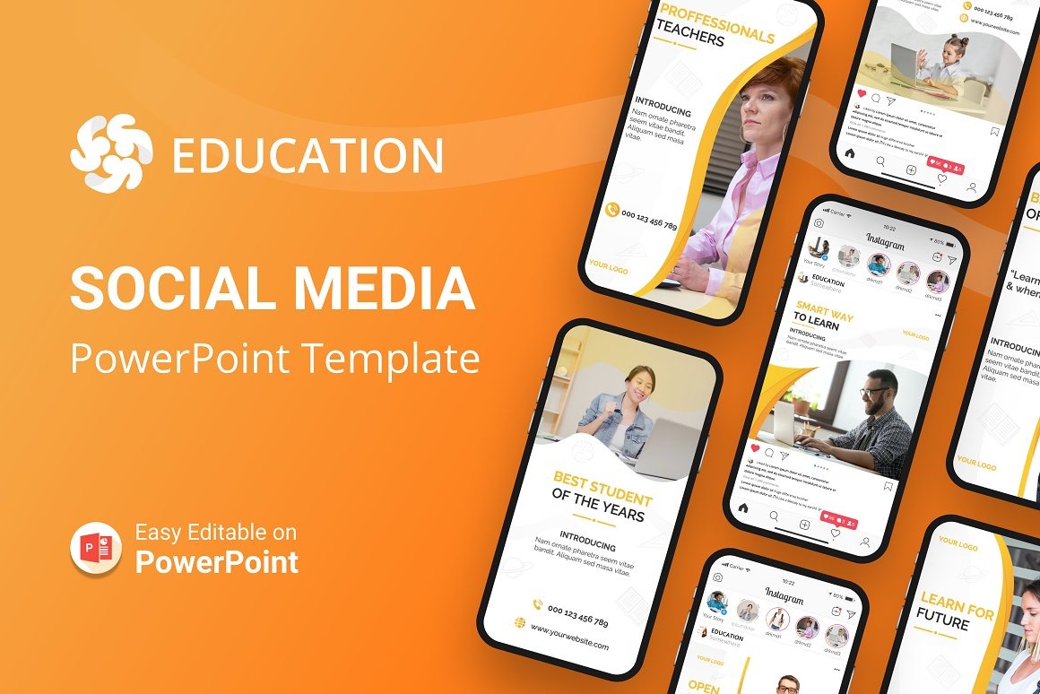 Education Social Media PowerPoint Template #150266