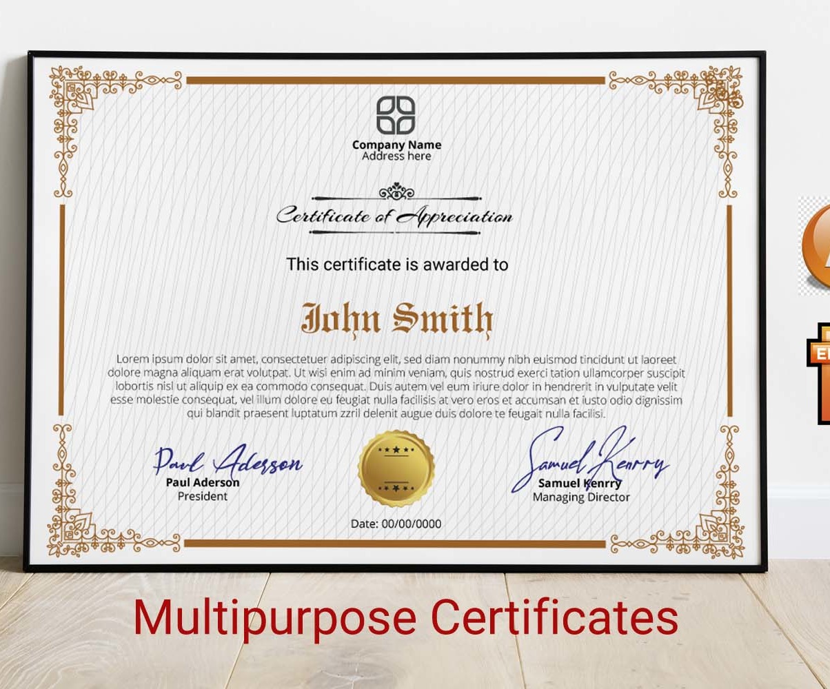 Multipurpose Certificate Template #150306