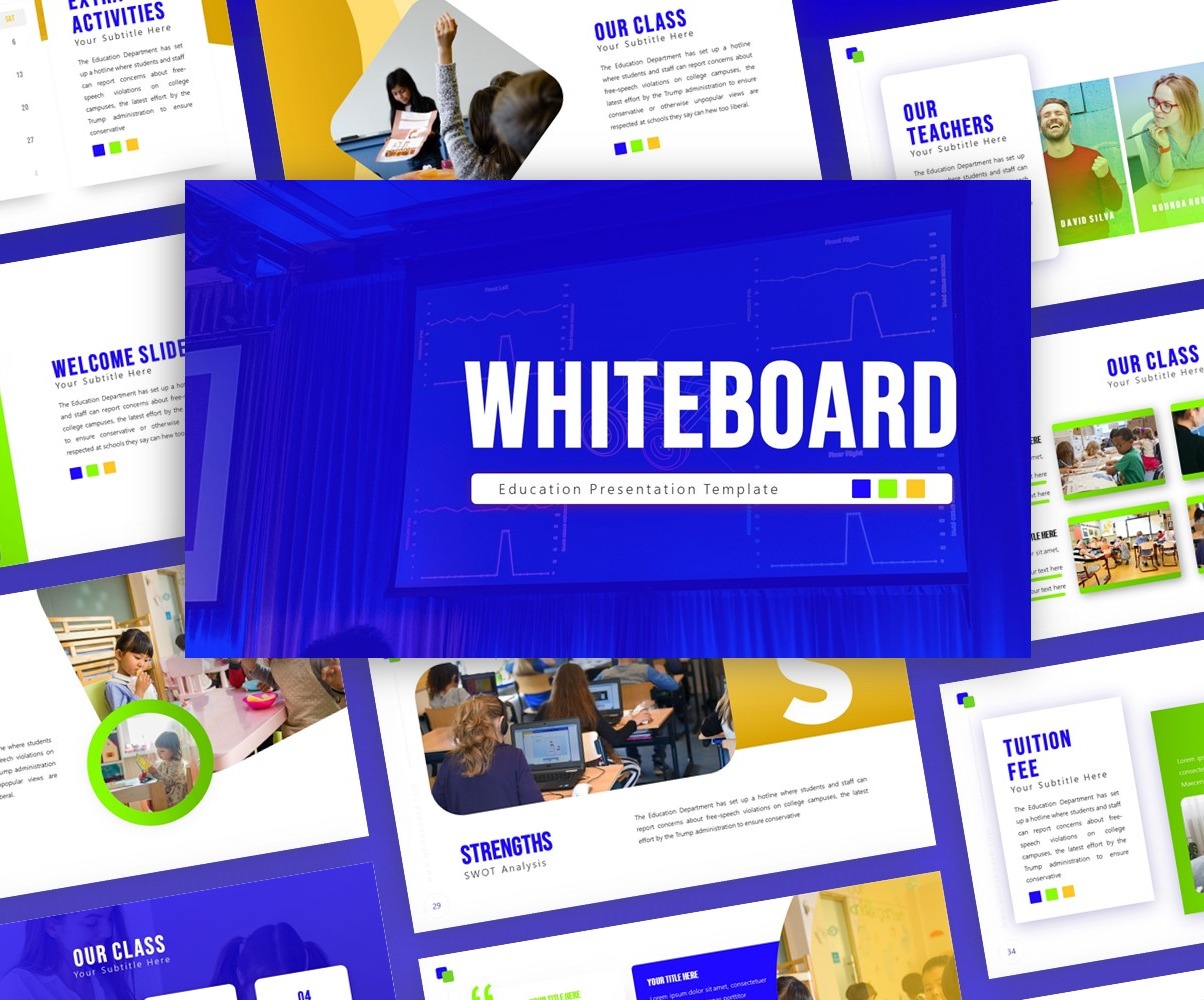 Whiteboard Education Presentation PowerPoint Template #151138