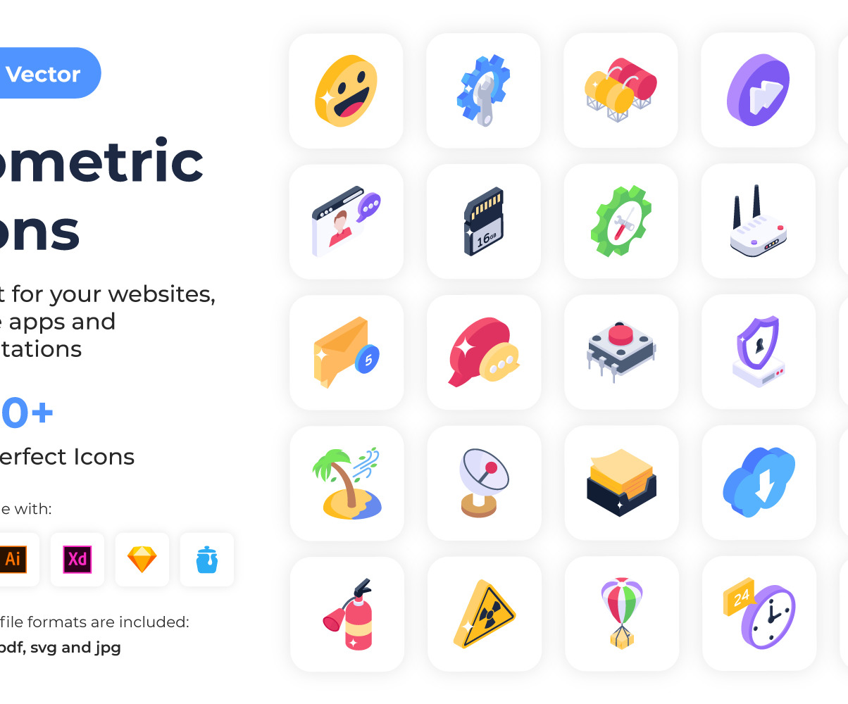 2500+ Isometric Icon Set #151318