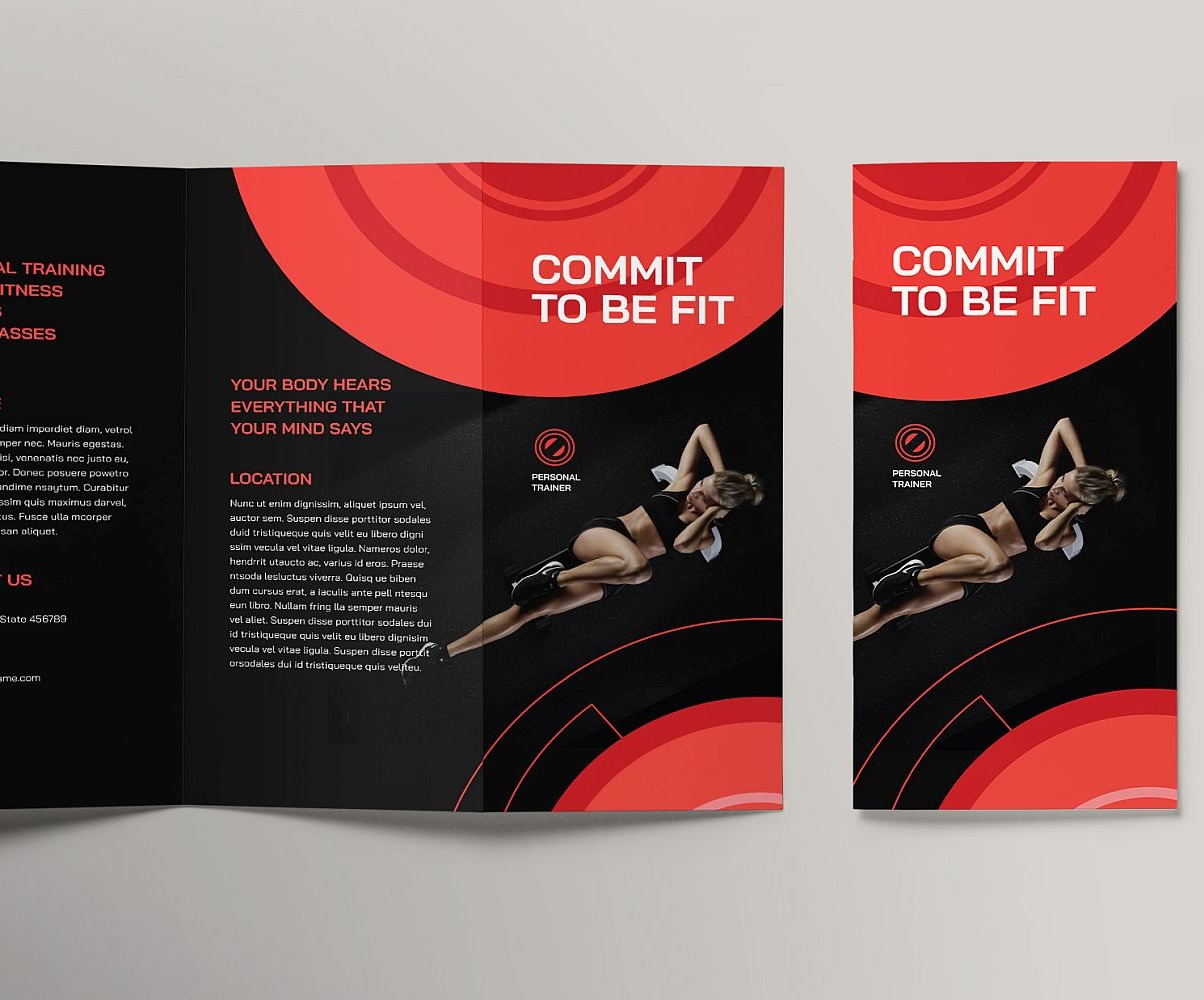 Personal Trainer Brochure Trifold Corporate Identity Template #152701