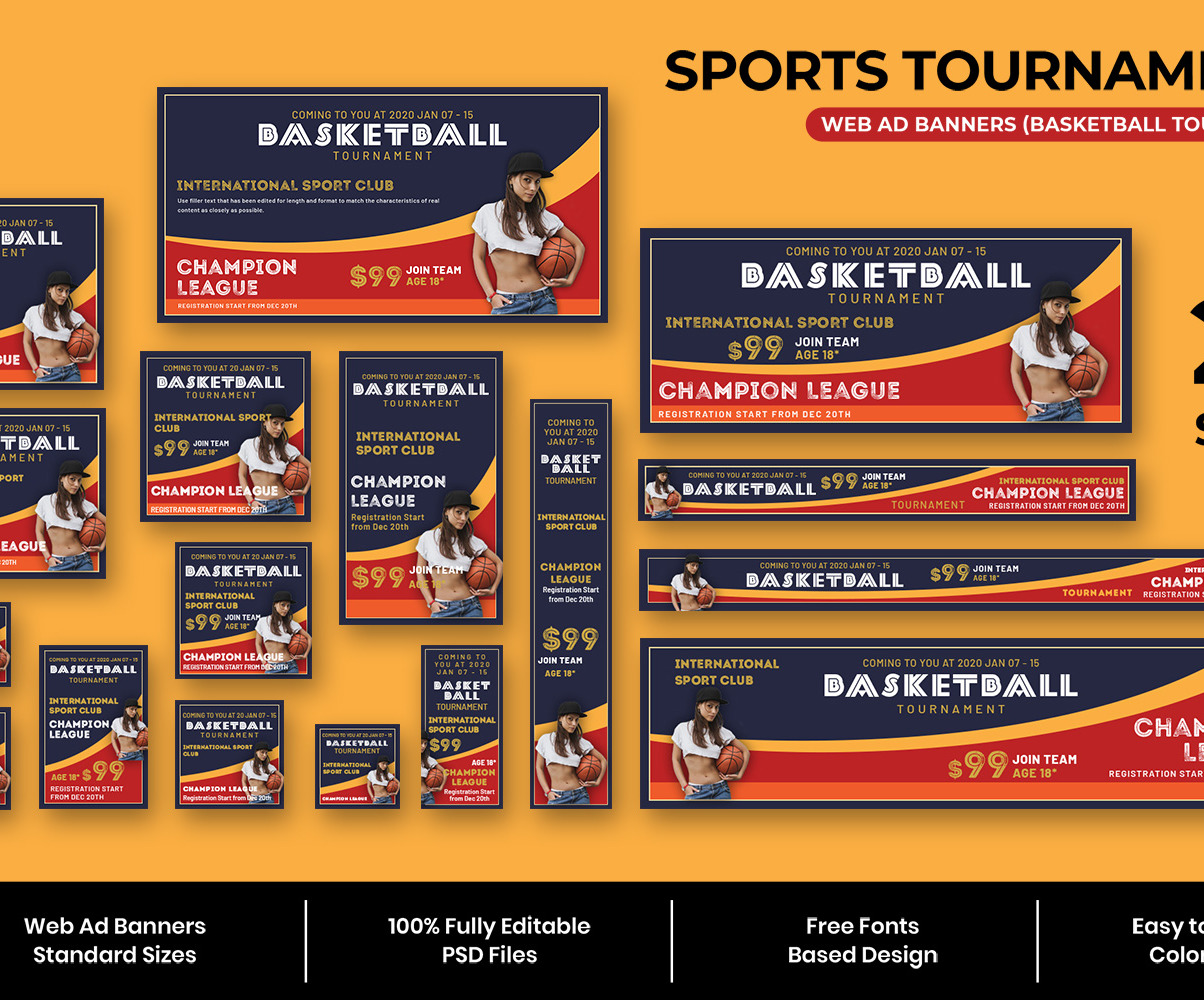 Sport Tournament Web Ad Banners Social Media #153446