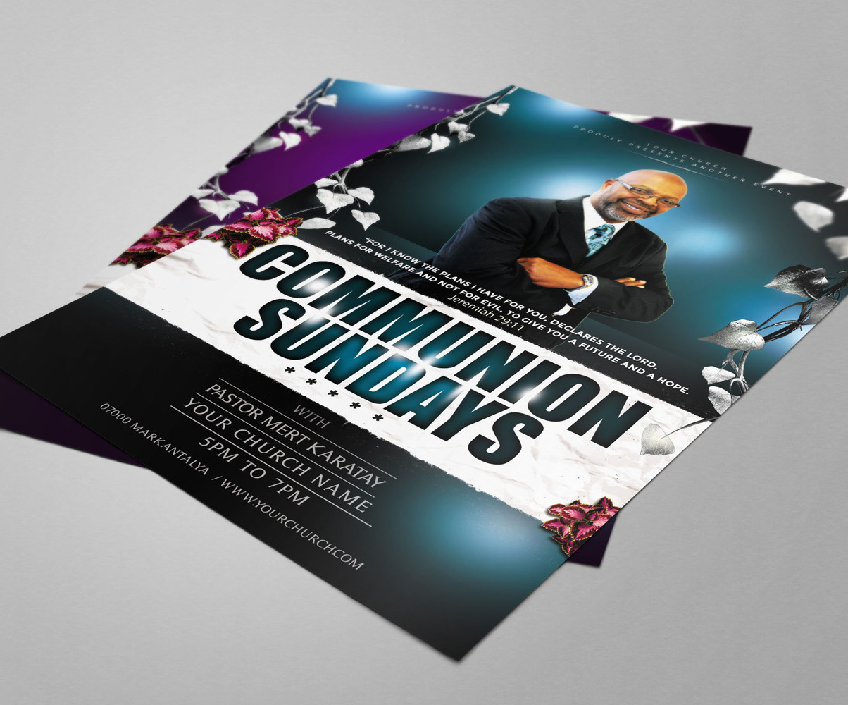 Green Communion Sundays PSD Template #154056