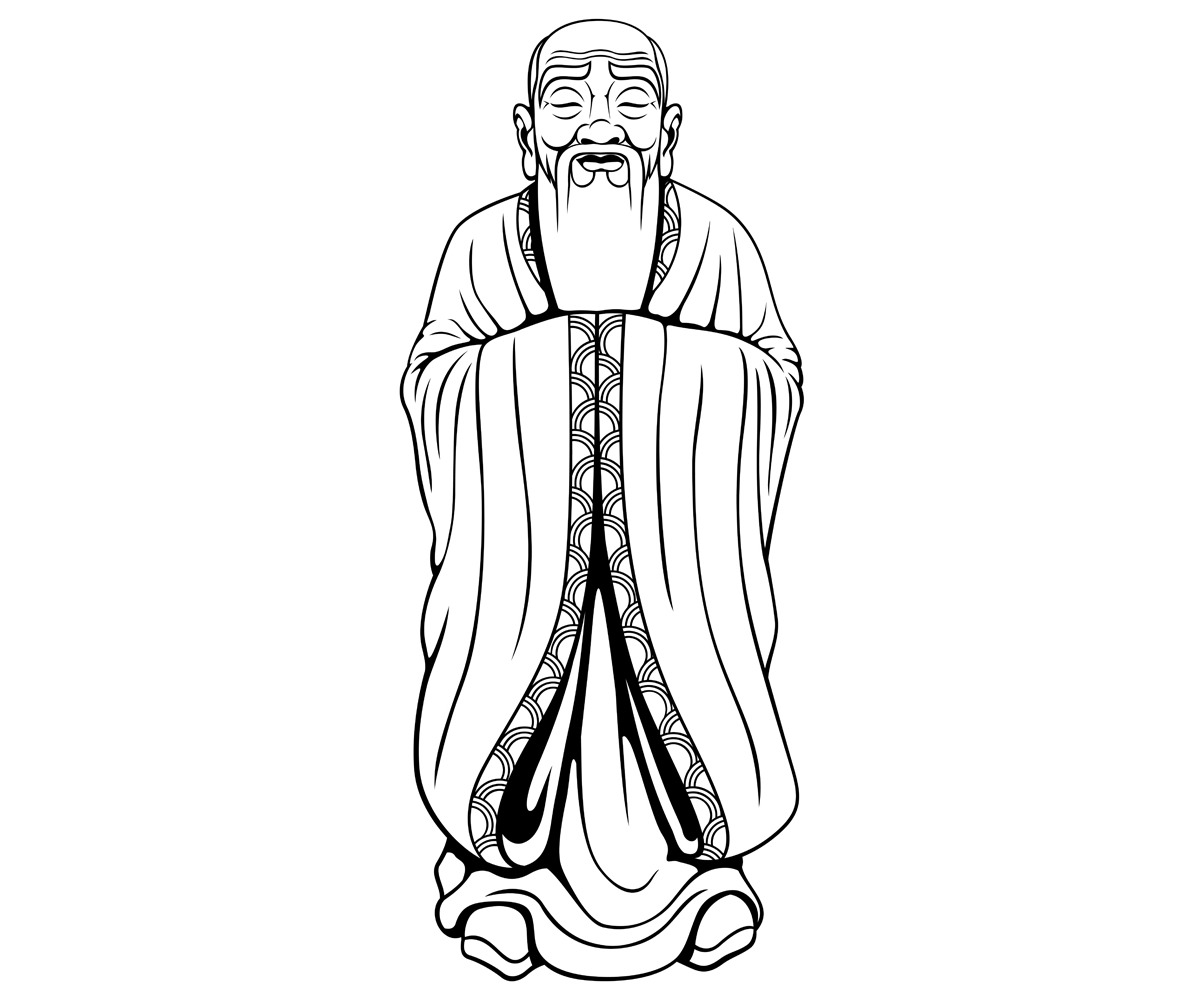 Wise Man Line Art Illustration #154420