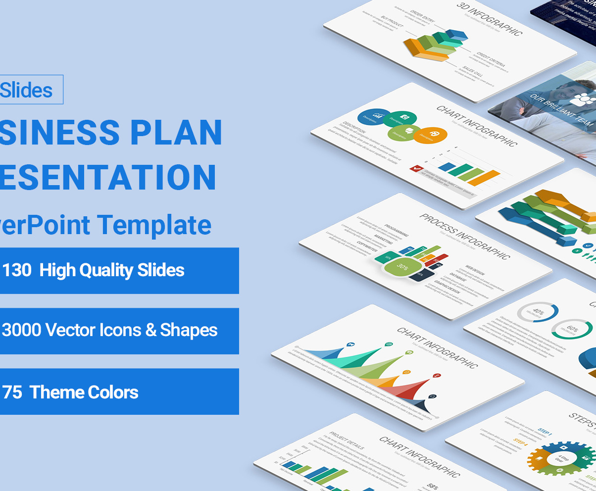 Business Plan Presentation Diagrams PowerPoint Template #155584