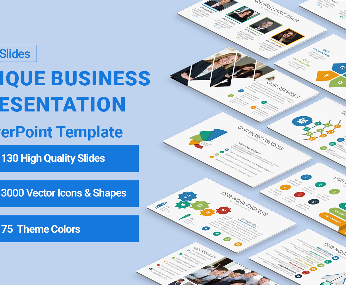 Unique Business Presentation PowerPoint Template #155592
