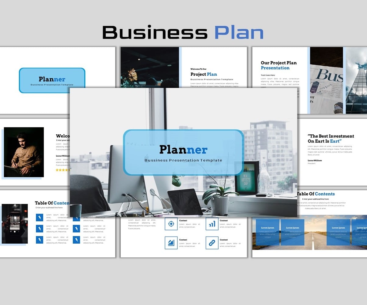 Planner - Creative Business Plan PowerPoint Template #156113