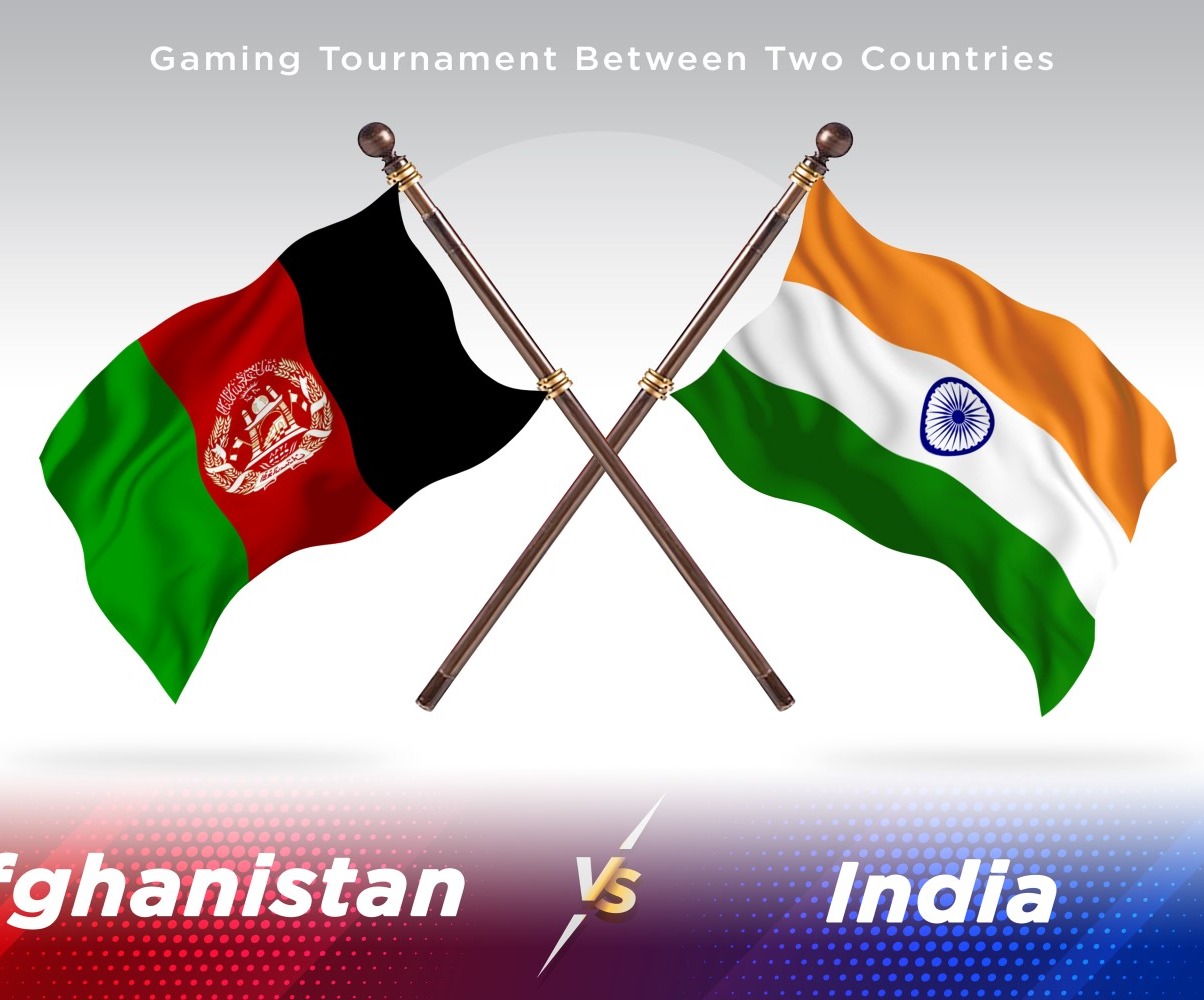 Afghanistan versus India Two Countries Flags - Illustration #157296