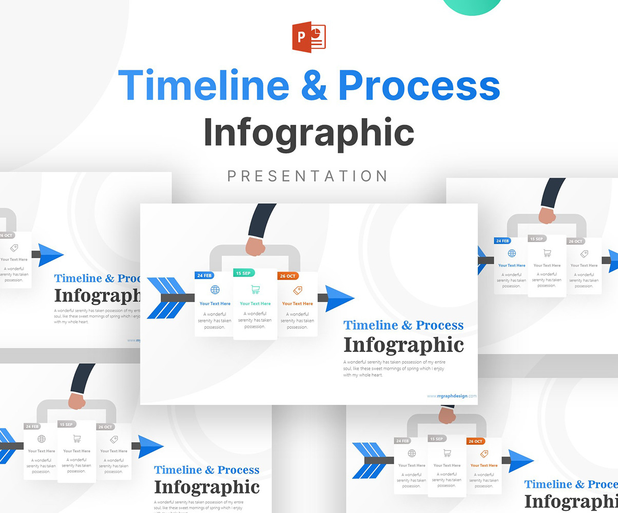 Process with Business Icons and Timelines Infographic Presentation ...