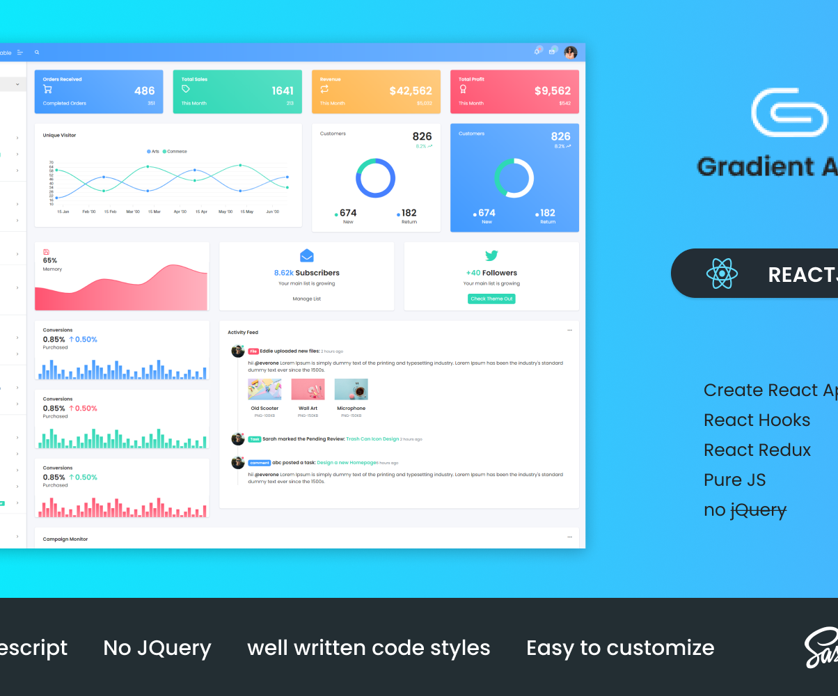 Gradient Able Reactjs Dashboard Admin Template 164145