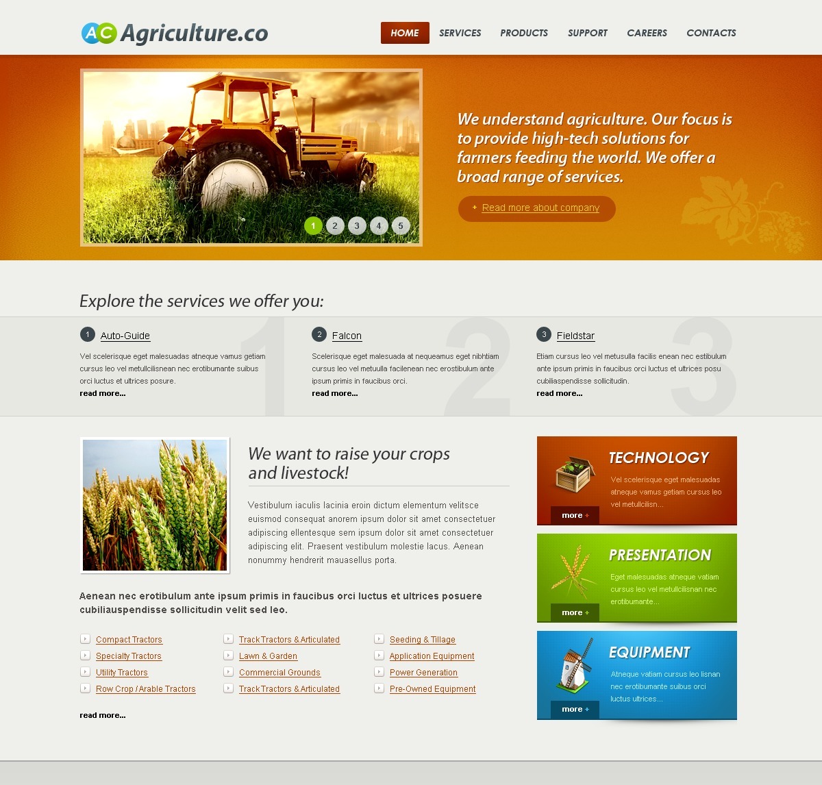 Agriculture Website Template #27343