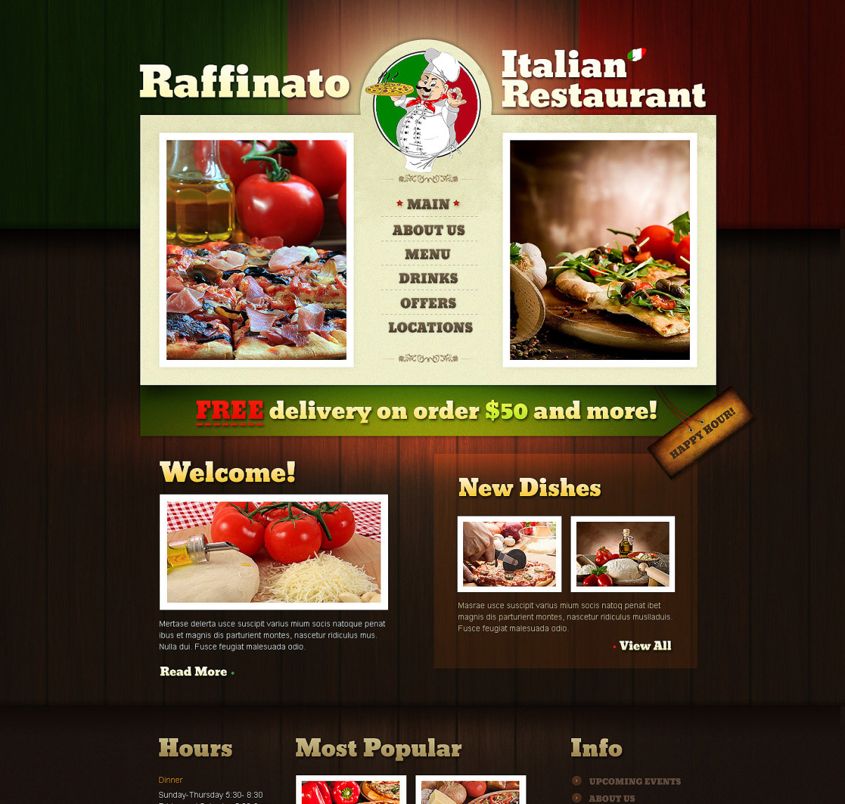 Italian Restaurant Website Template #40705 - TemplateMonster