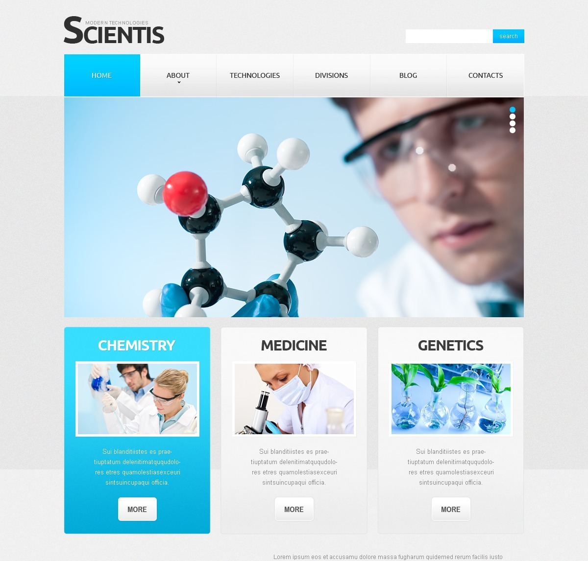 Science Responsive Website Template #43090
