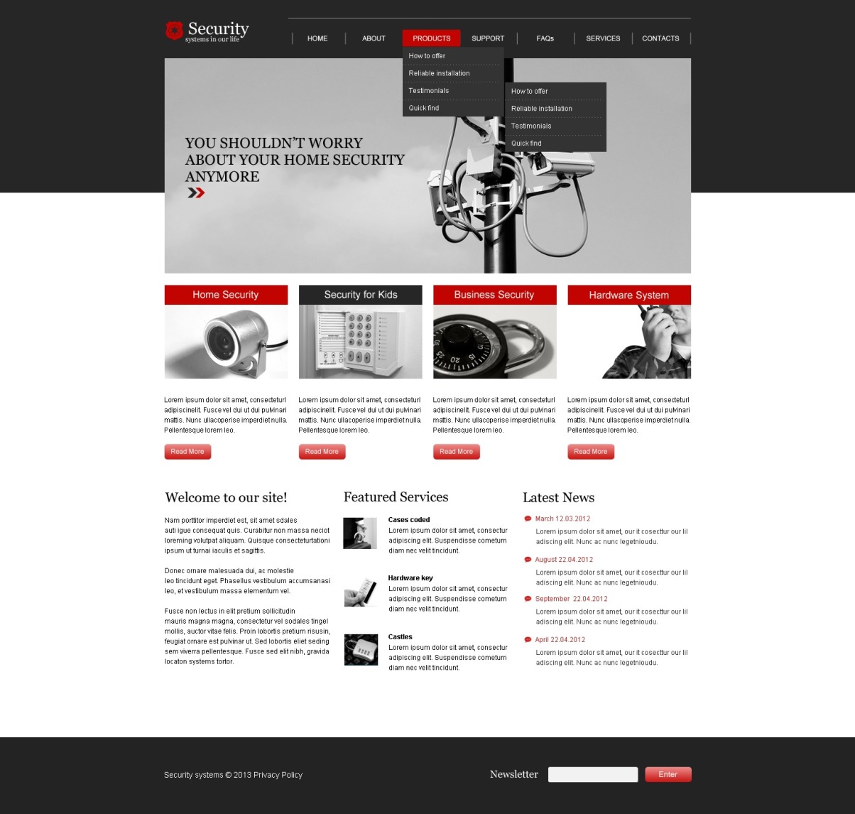 Security Responsive Website Template #44001